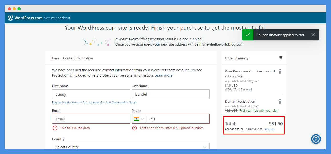 WordPress Coupon Code - Get 50% OFF + Free Domain Name in 2023